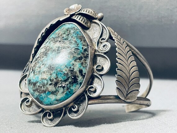 Massive Leaf Vintage Native American Navajo Turquoise… - Gem