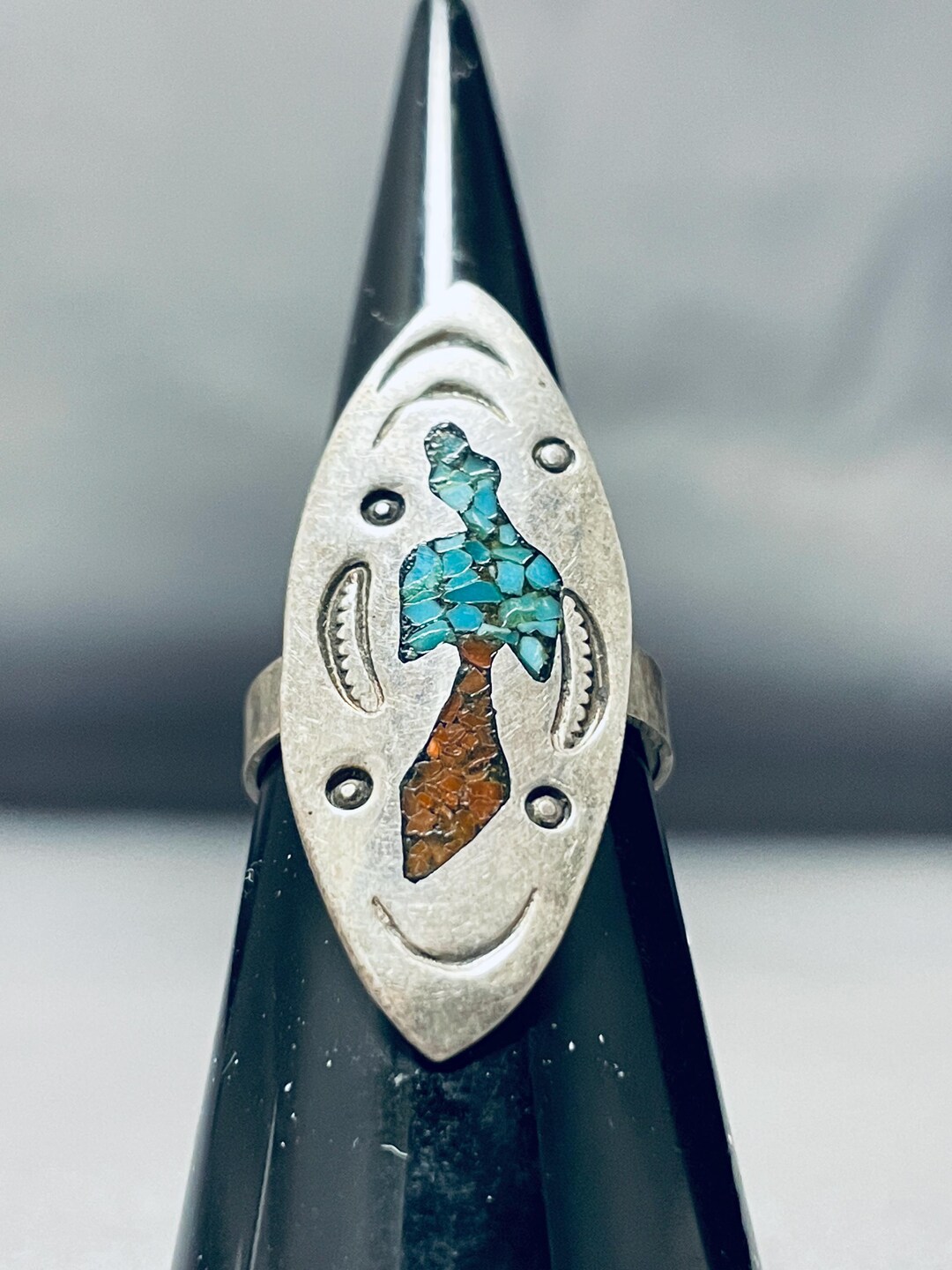 Singer Vintage Native American Navajo Turquoise Coral Sterling Silver ...