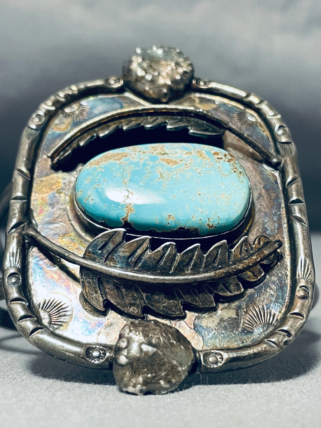 Native American Rainbow Patina Very Rare Vintage Navajo 8 Turquoise ...