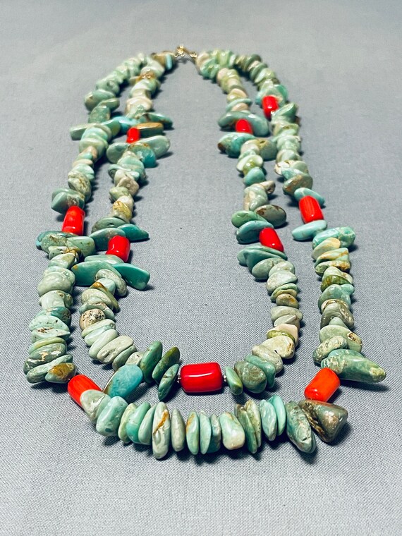 14k Gold Exquisite Vintage Native American Navajo Gre… - Gem