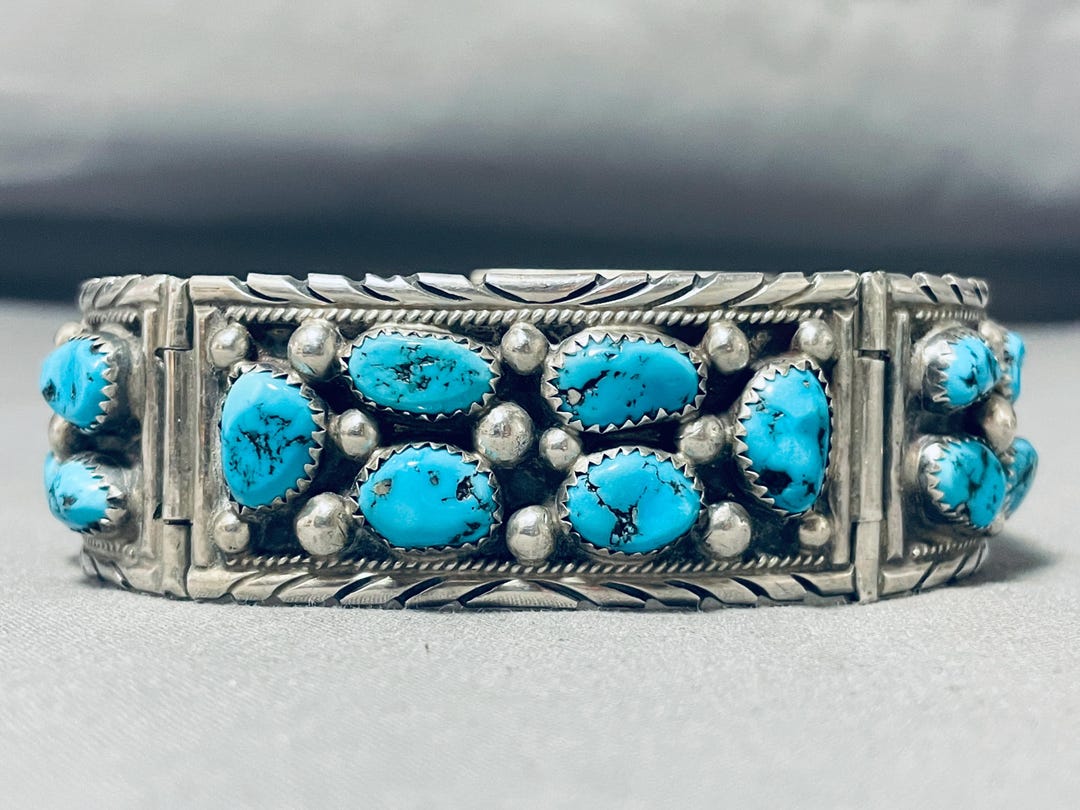 Important Tom Moore Vintage Native American Navajo Turquoise Sterling ...