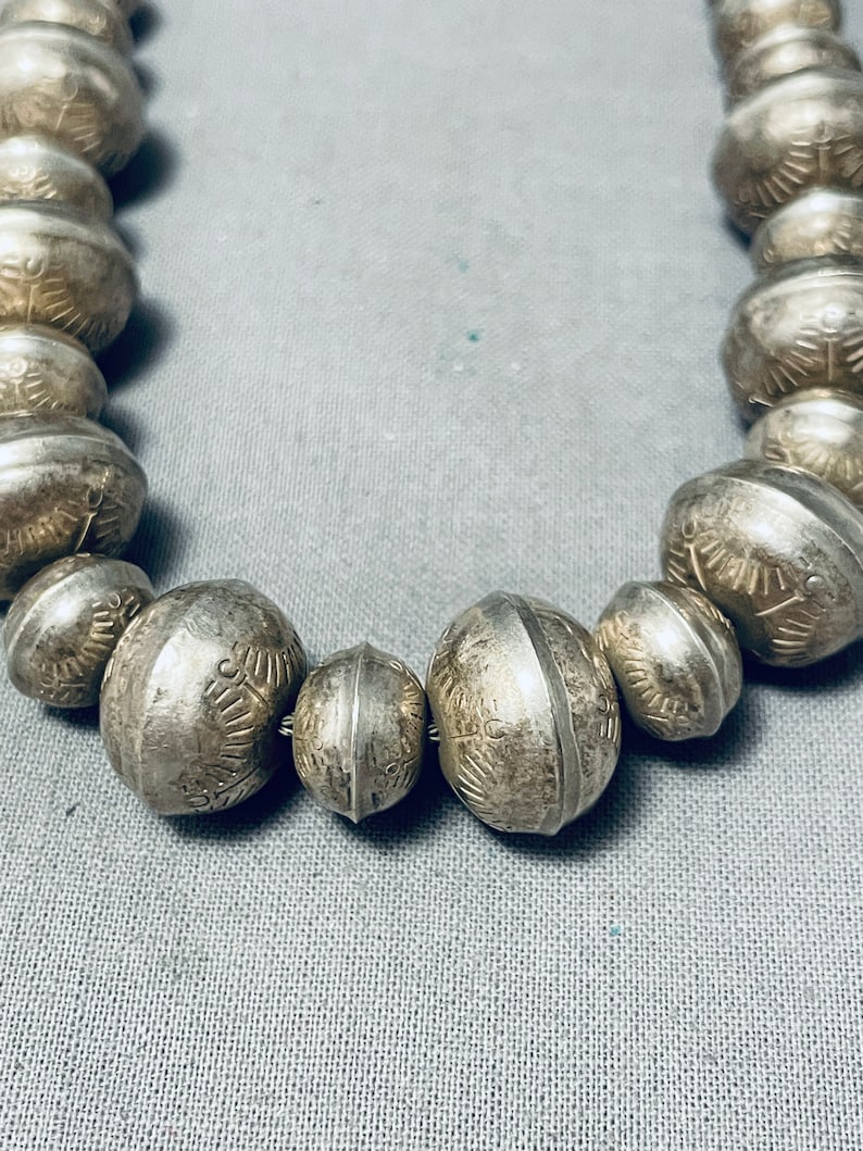 Unique Segmented Bead Vintage Native American Navajo Sterling - Etsy