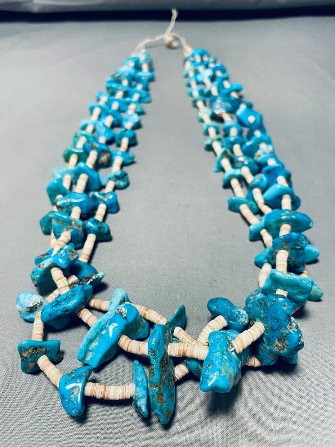 Huge Nuggets Vintage Native American Navajo Turquoise White Shell ...