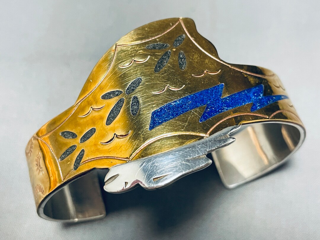 Important Dave Clark Rare Vintage Native American Navajo Lapis Sterling ...