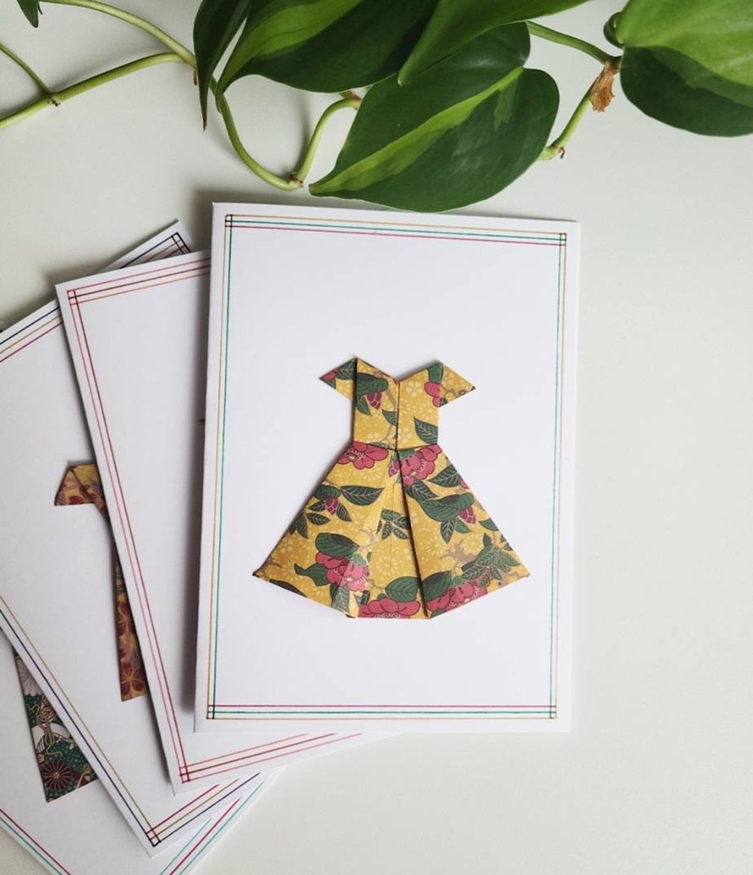 Summer Dress Origami Card | Handmade Card, Original Design - Etsy