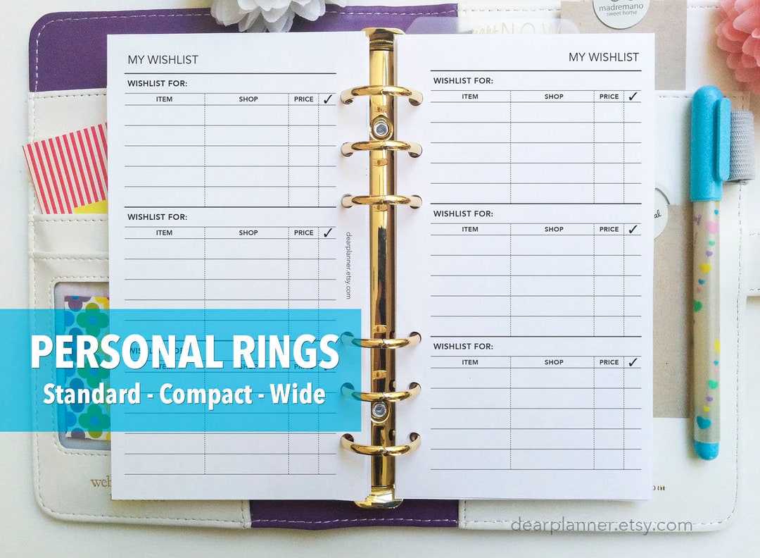PRINTED Wishlist Tracker - Things to Buy Checklist - Choose General or ...
