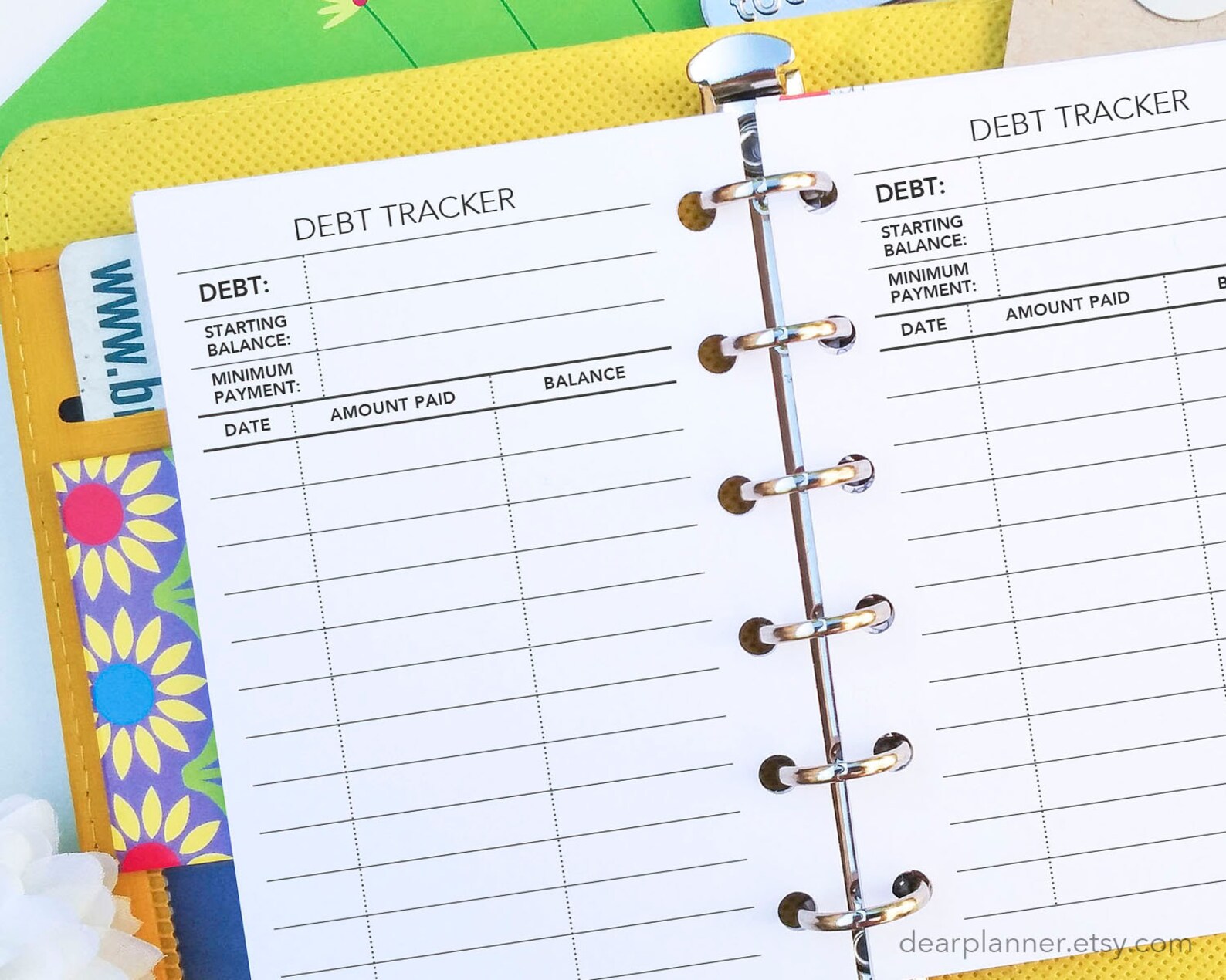 PRINTED Debt Tracker POCKET Size Planner Refill Debt - Etsy