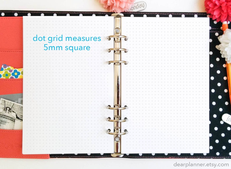 PRINTED Dot Grid Planner Insert 5mm Dot Grid Paper Dotted | Etsy