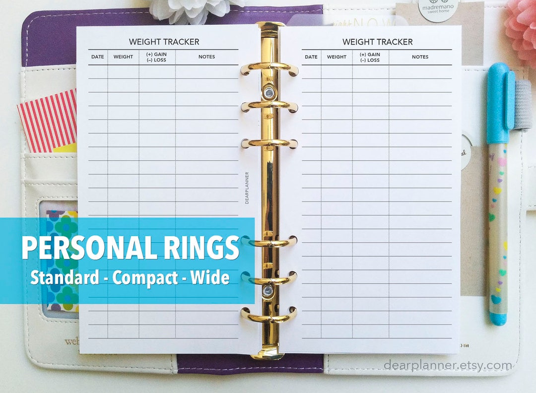PRINTED Weight Tracker - Weight Loss / Gain Journal - Health Wellness ...