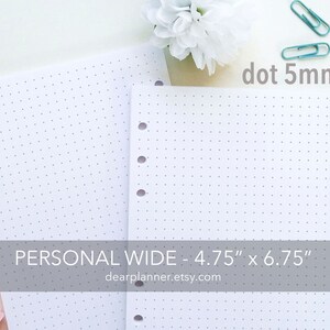 PRINTED Dotted Planner Inserts - Dot Grid Planner Page - 5mm Dot Grid ...