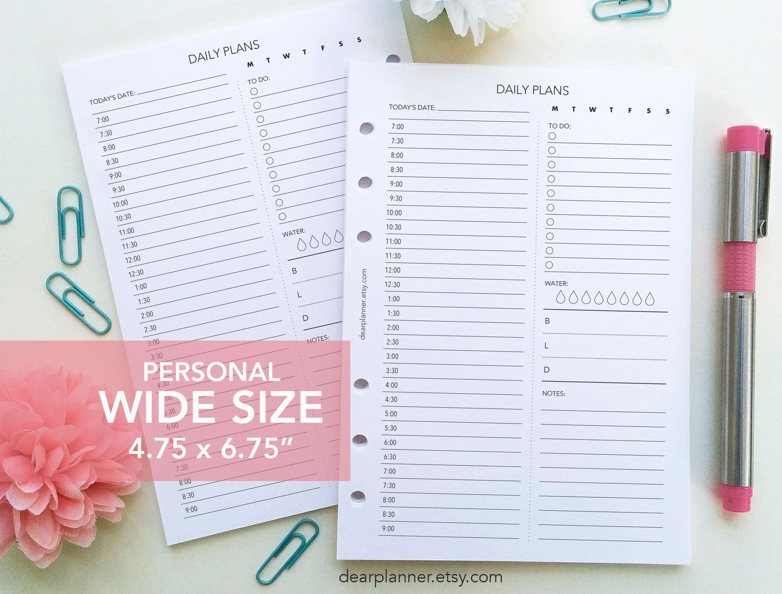 PRINTED Do1p Hourly Planner - Day on One Page With Hours - Undated ...