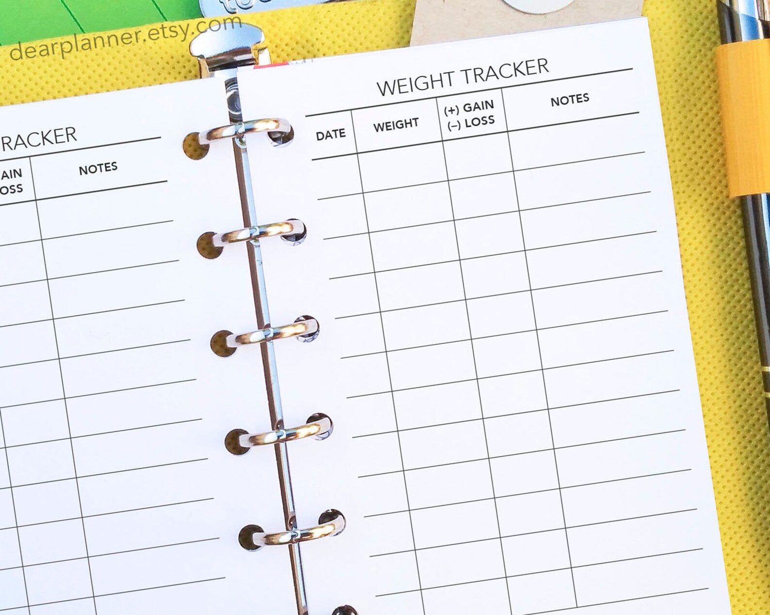 PRINTED Weight Tracker - Weight Loss / Gain Inserts - Health Wellness ...