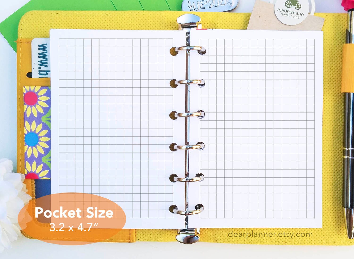 printed-pocket-size-grid-inserts-5mm-grid-planner-insert-etsy