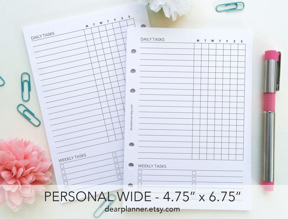 PRINTED Planner Insert - Cleaning Checklist - Weekly Chores Insert ...