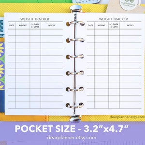 PRINTED Weight Tracker - Weight Loss / Gain Inserts - Health Wellness ...
