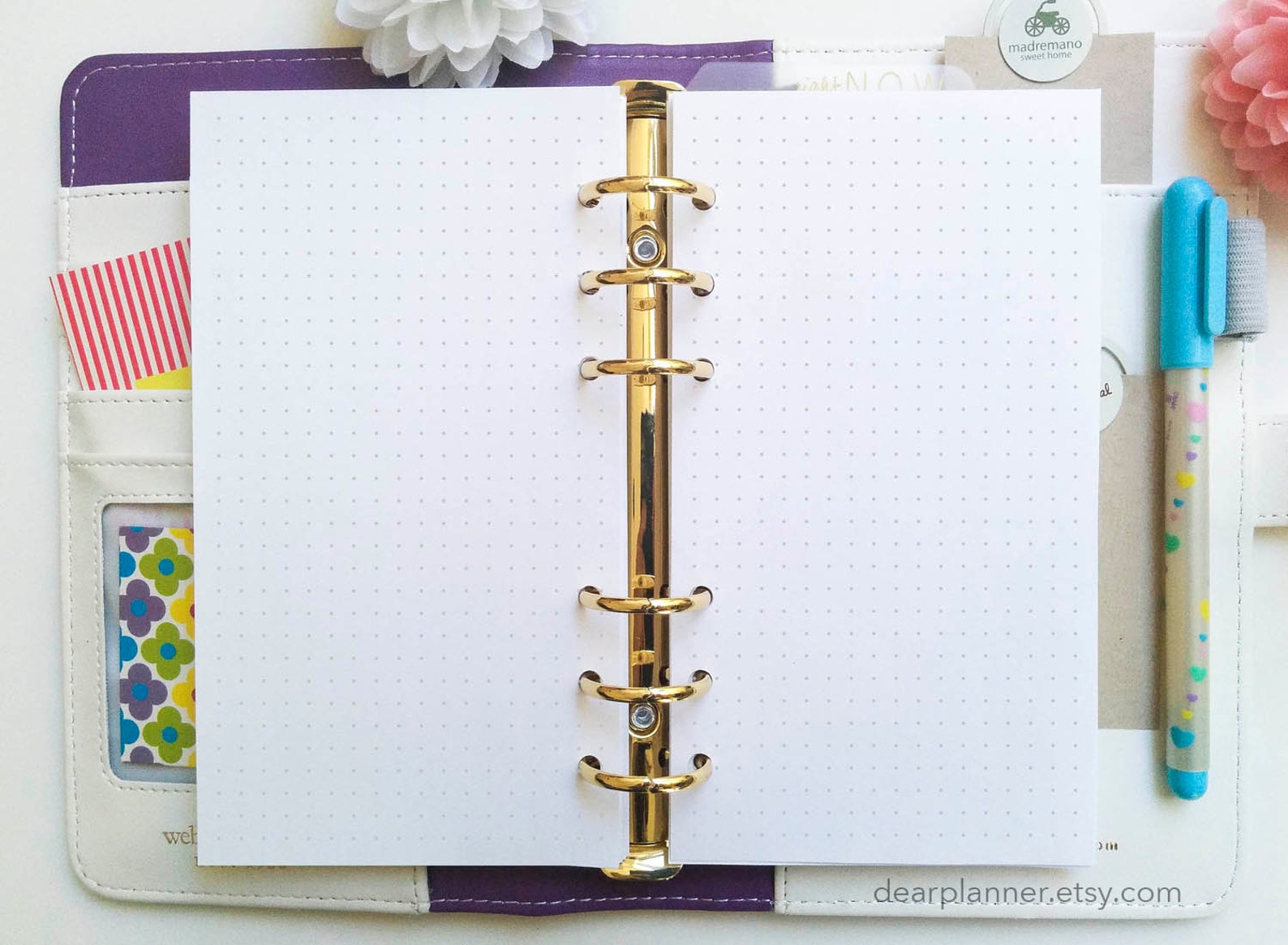 PRINTED Dotted Planner Inserts - Dot Grid Planner Page - 5mm Dot Grid ...