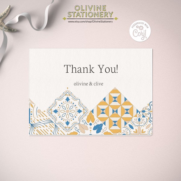 Mediterranean Wedding Card - Etsy