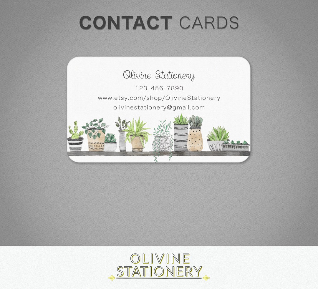 Cactus Business Cards, Plant Business Cards, Business Cards, Business ...