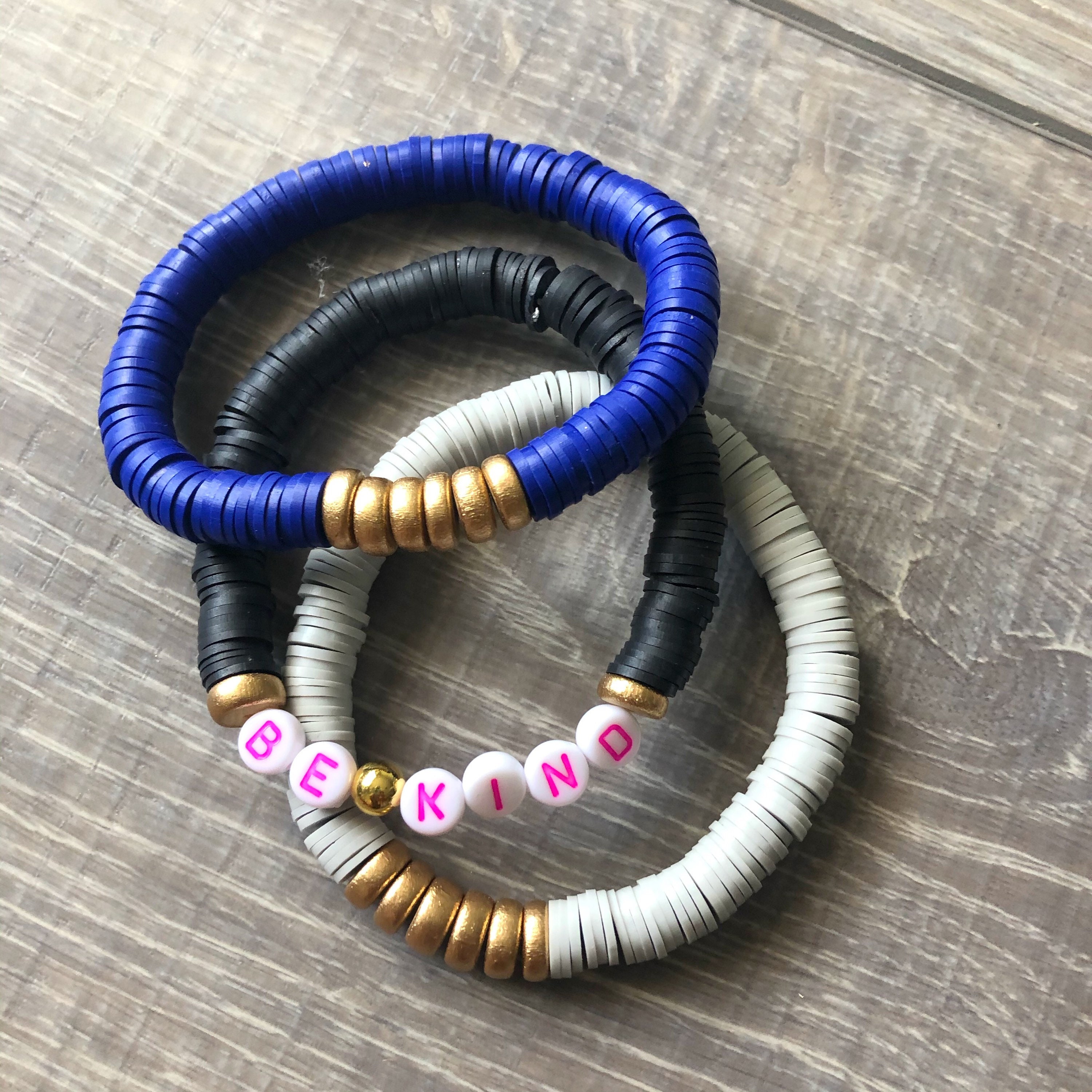 Gray Vinyl Heishi Bead Bracelet Grey Vinyl Bracelet Gray - Etsy