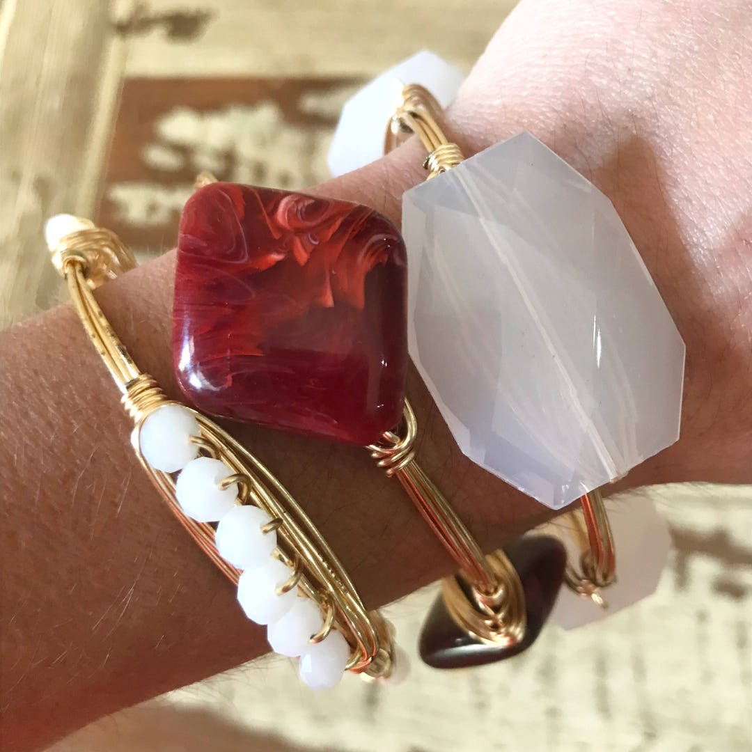 Red Diamond Bangle, Red Bead Bangle, Red Bangle, Bourbon and Boweties ...