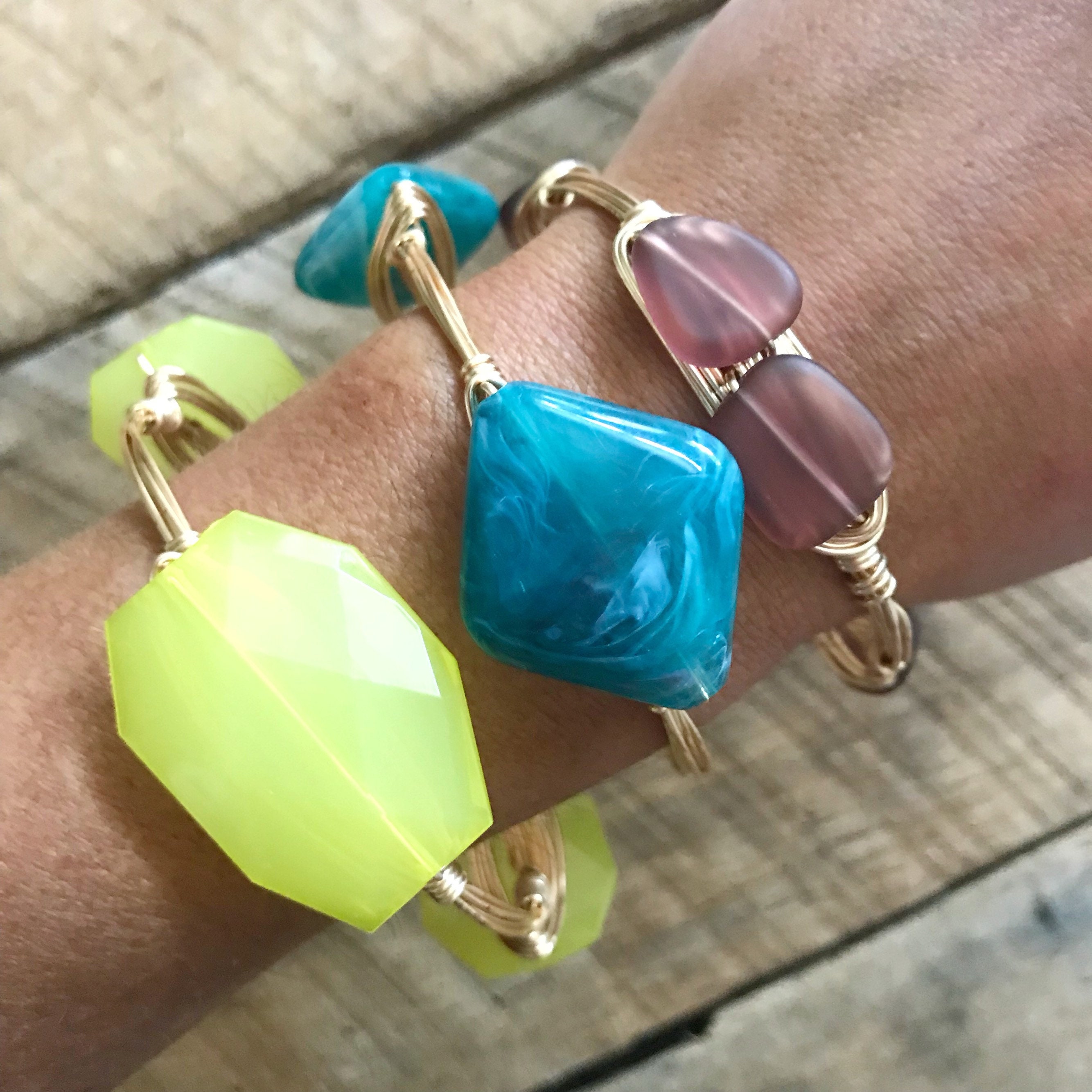 Emerald Bead Bangle, Emerald Green Bangle, Bourbon and Boweties ...