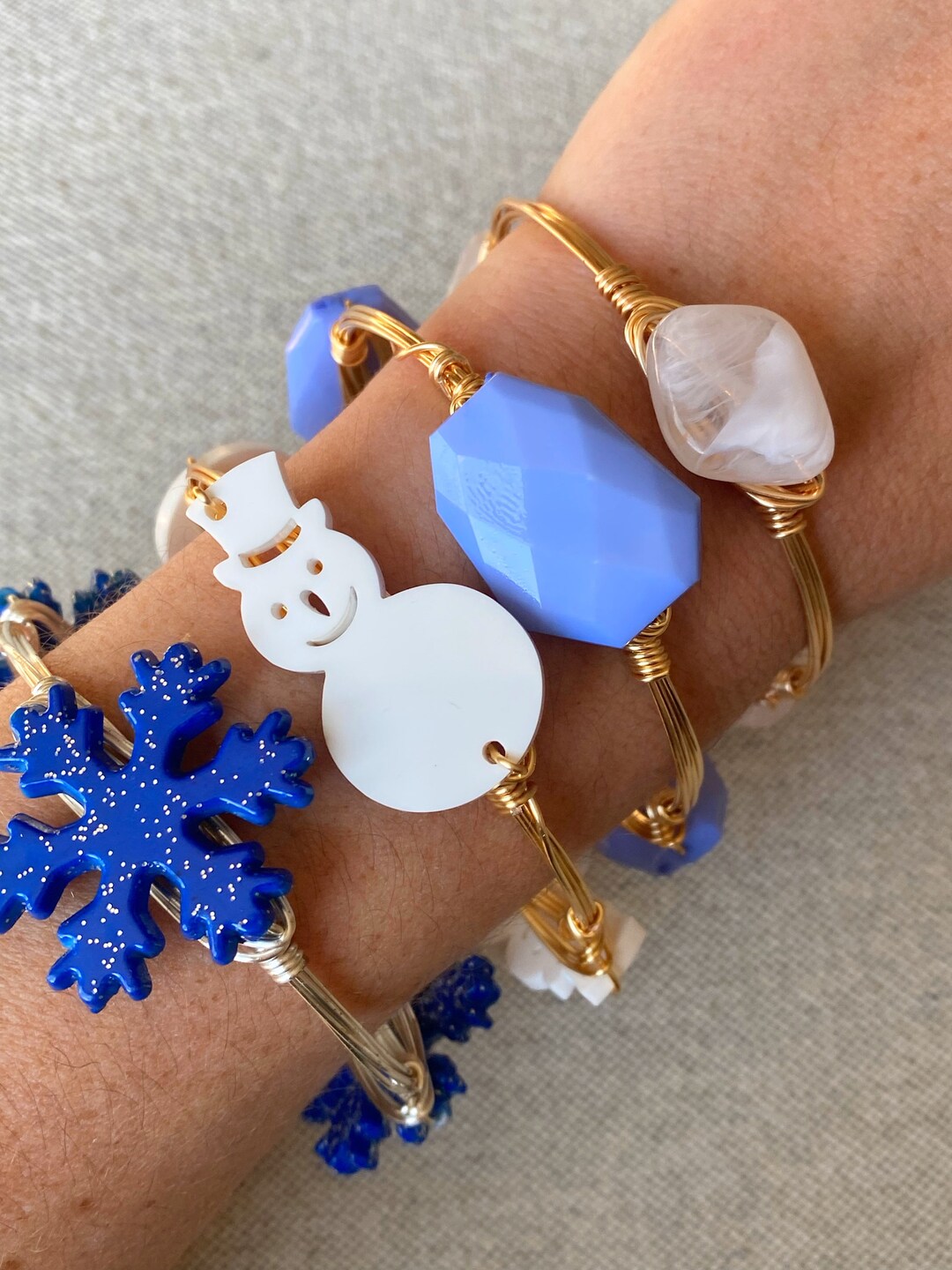 Snowman Bangle, Christmas Bangle, White Bangle, Christmas Jewelry ...