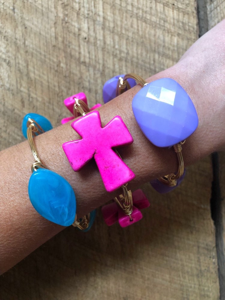 Purple Acrylic Bangle, Purple Bead Bangle, Purple Bangle, Bourbon and ...