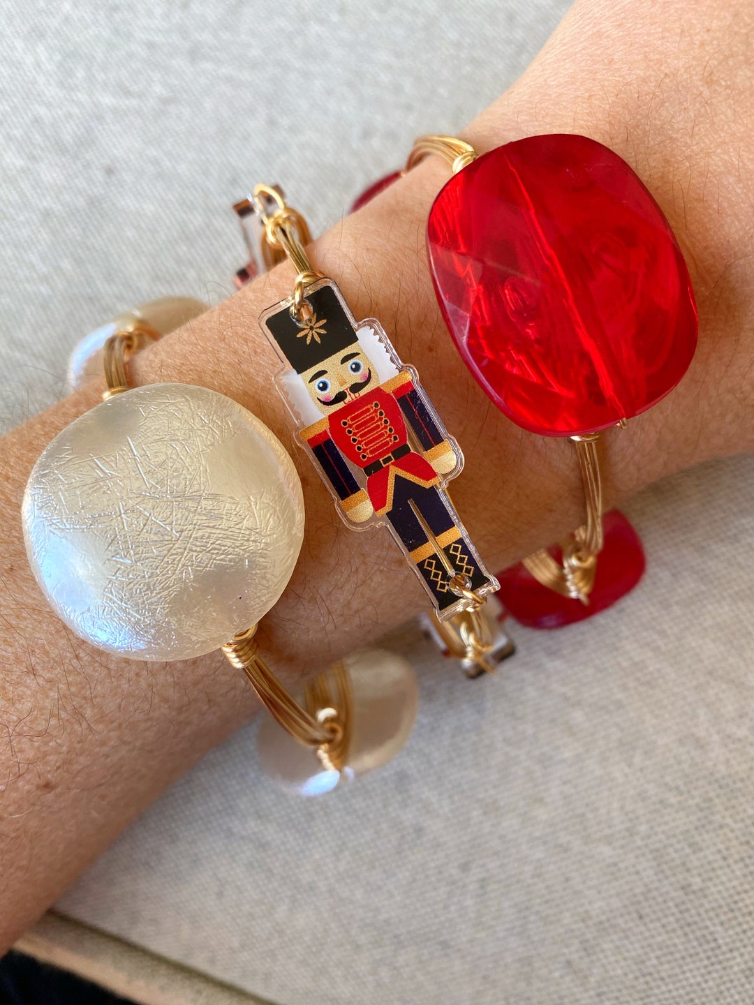 Christmas Bangle, Nutcracker Bangle, Christmas Jewelry, Red Nutcracker ...