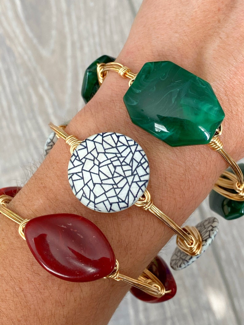 Dark Red Bangle Red Bangle Red Bead Bangle Bourbon and - Etsy