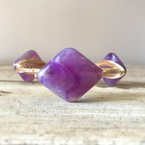 Purple Wire Bangle, Purple Bead Bangle, Bourbon and Boweties Inspired ...