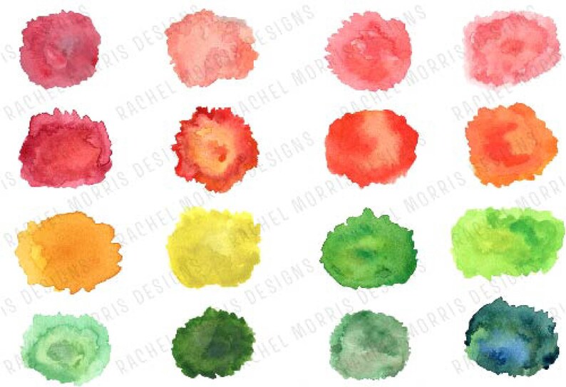 Watercolor Blobs Clip Art Hand Painted 48 - 300 DPI PNG FILES - Etsy