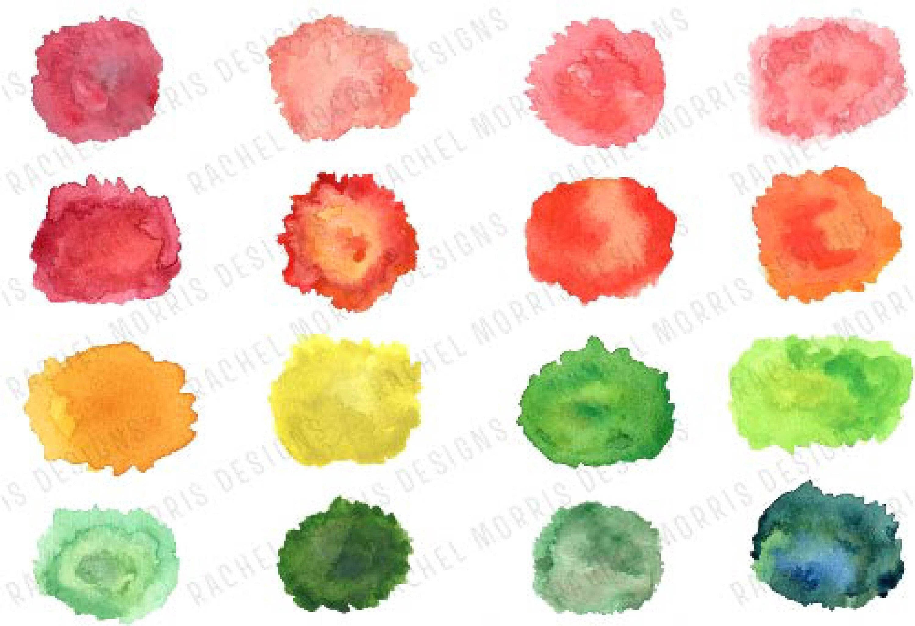 Watercolor Blobs Clip Art Hand Painted 48 - 300 DPI PNG FILES - Etsy
