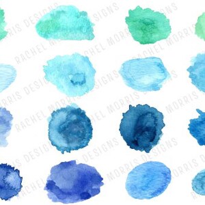 Watercolor Blobs Clip Art Hand Painted 48 - 300 DPI PNG FILES - Etsy