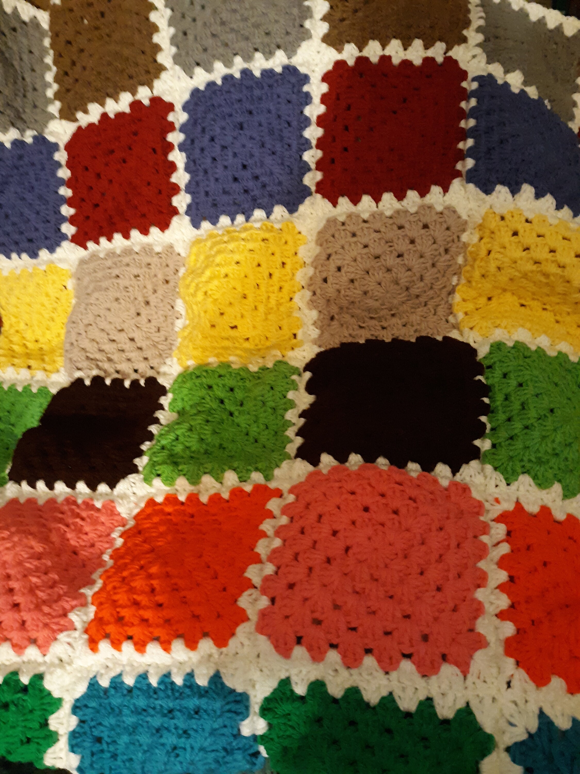 Building Blocks - Hand Crocheted Granny Square Afghan - 5.5 Feet X 7.5 ...