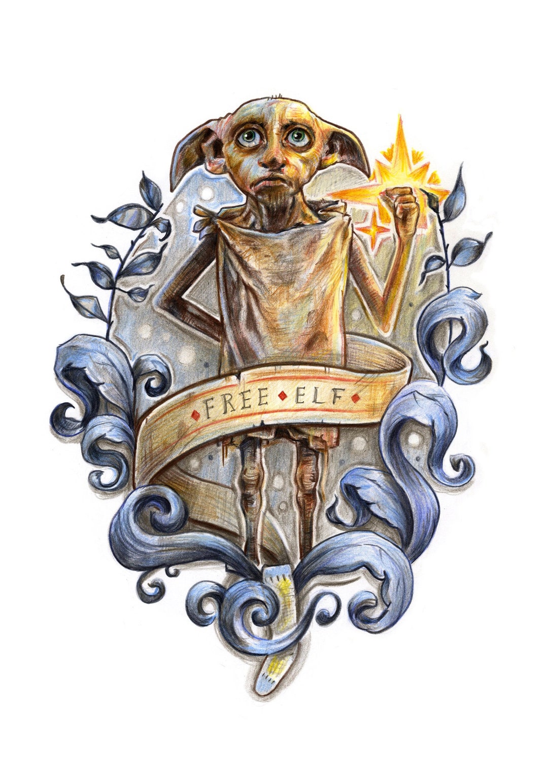 Dobby Free House Elf Greeting Birthday Card - Etsy