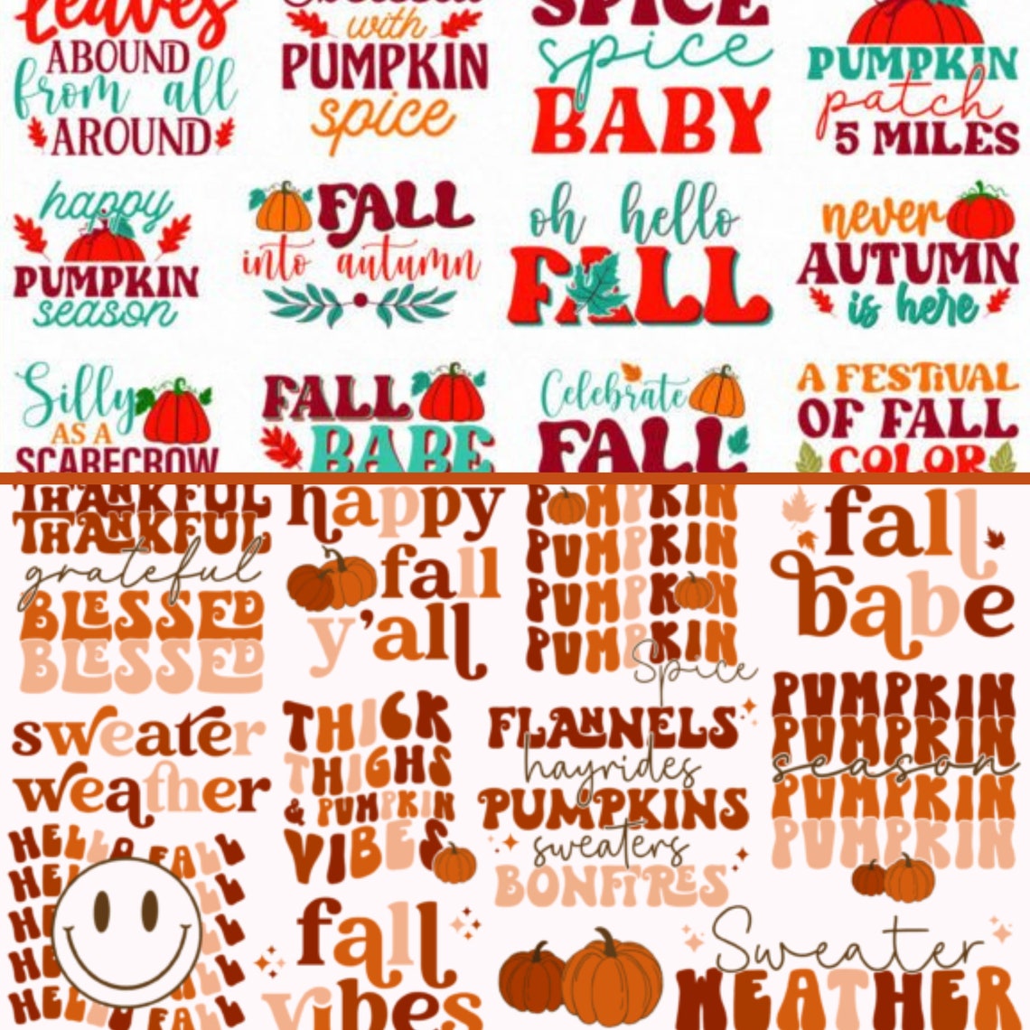 Autumn L Fall SVG Bundle L Clip Art L Sublimation L Cricut L Cut Files ...