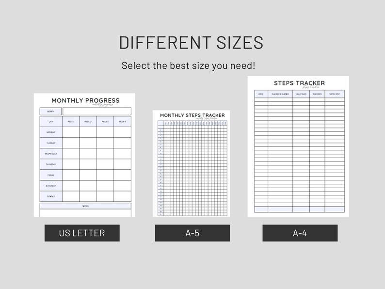 Printable STEP TRACKER, Monthly Step Challenge, Fitness Tracker Planner ...