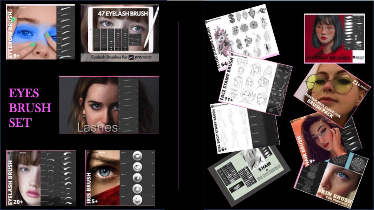 PROCREATE Brushes - 1,406 Brush Bundle - Etsy