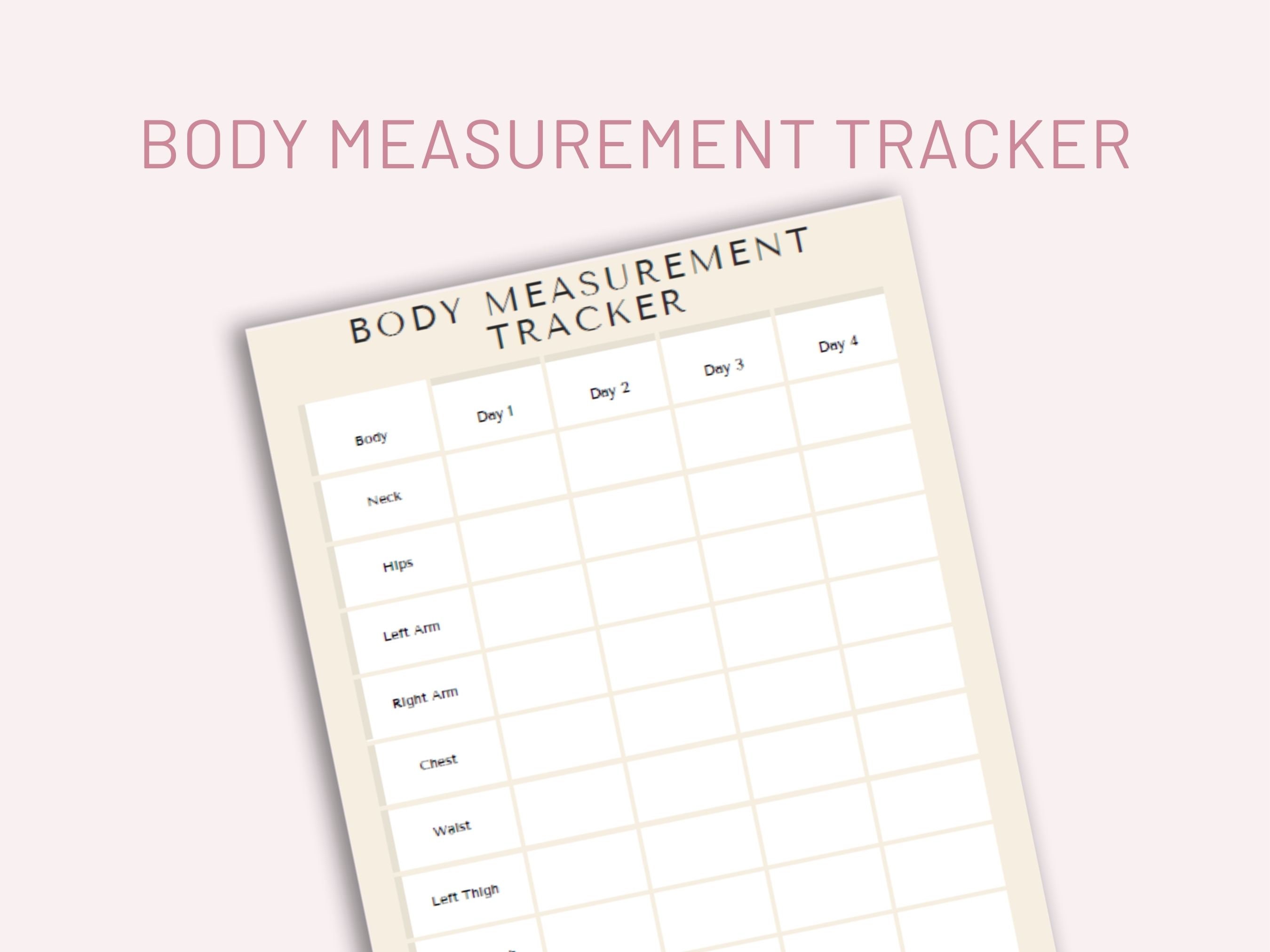 Weight Loss Tracker Printable, Body Measurement Tracker, Weight Loss ...