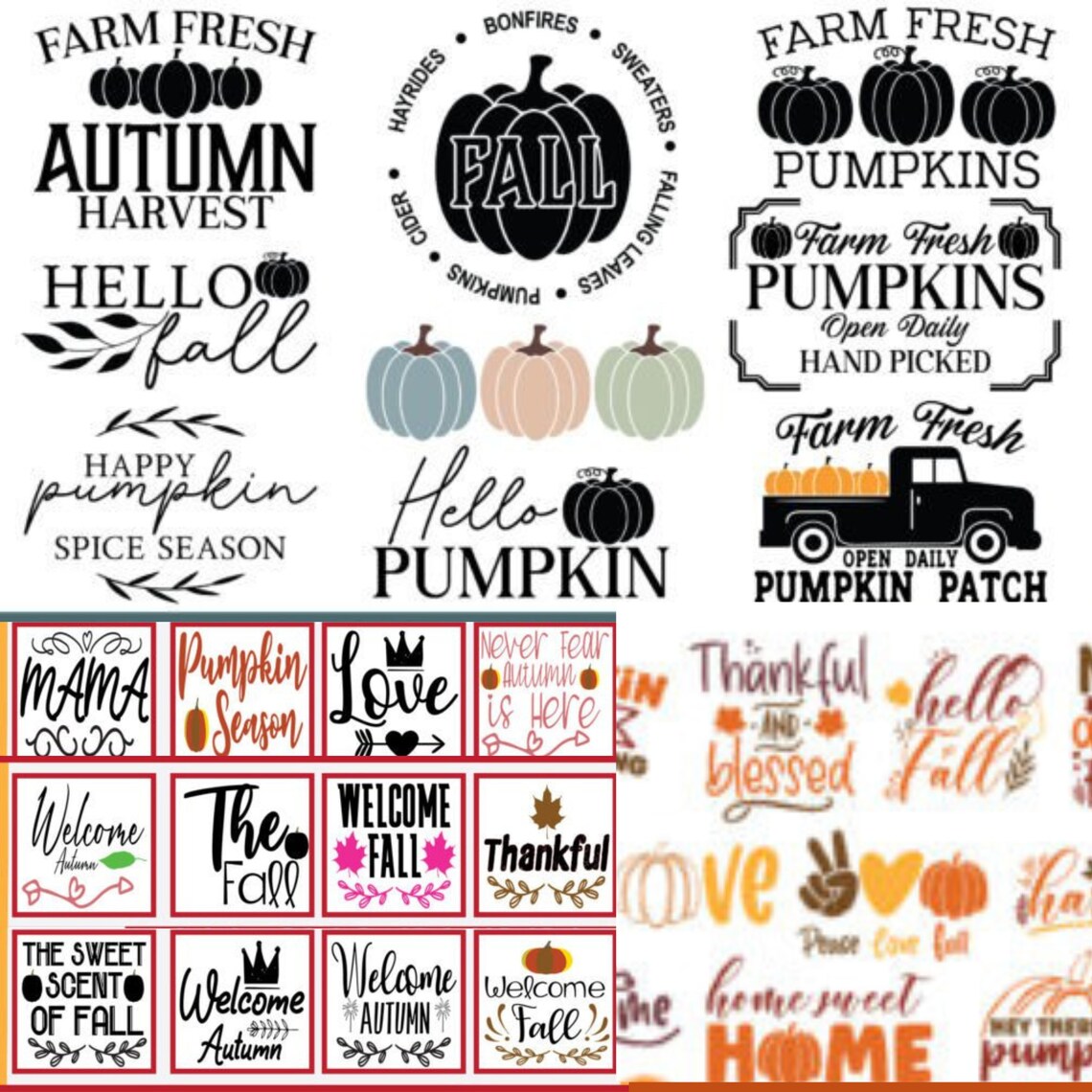 Autumn L Fall SVG Bundle L Clip Art L Sublimation L Cricut L Cut Files ...