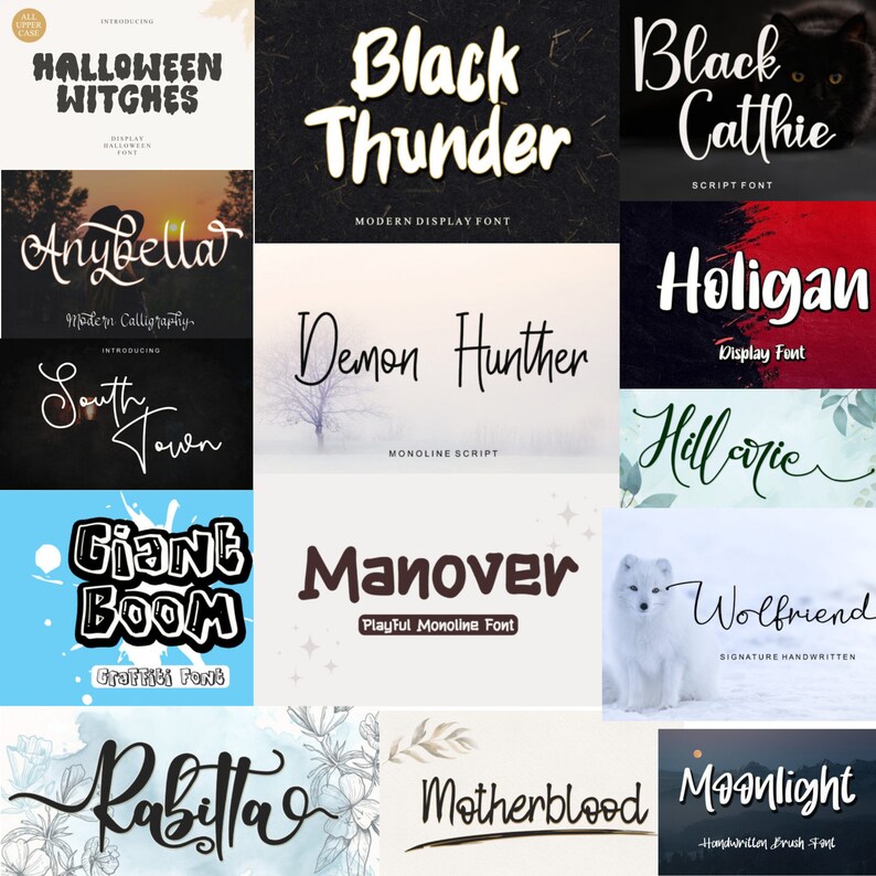 Halloween Font Bundle L Canva Font L Illustrator Font L Photoshop Font ...