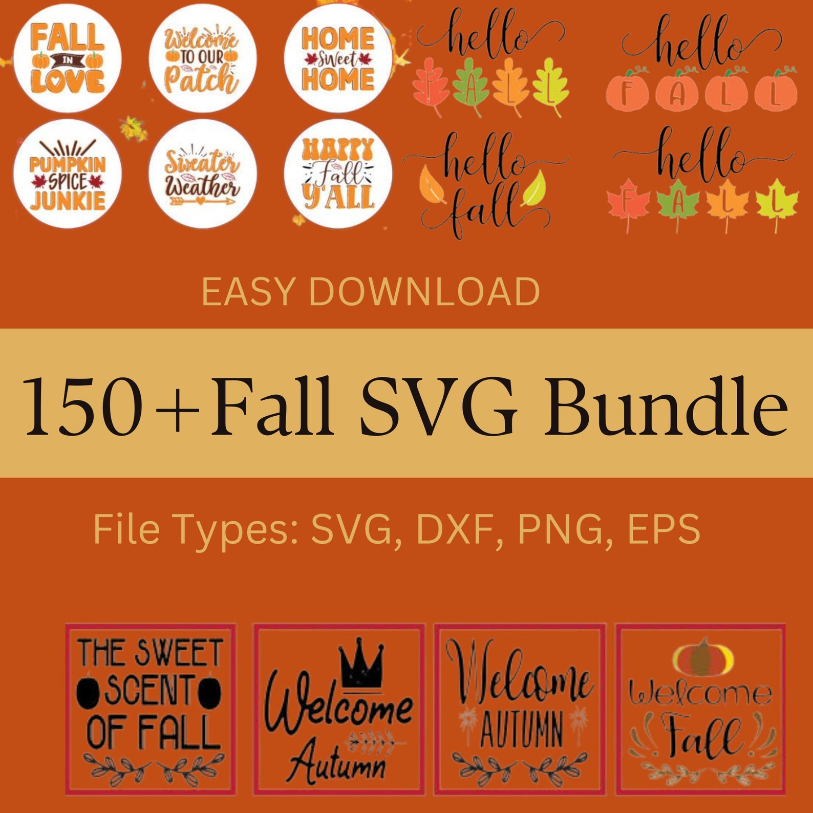 Autumn L Fall SVG Bundle L Clip Art L Sublimation L Cricut L Cut Files ...