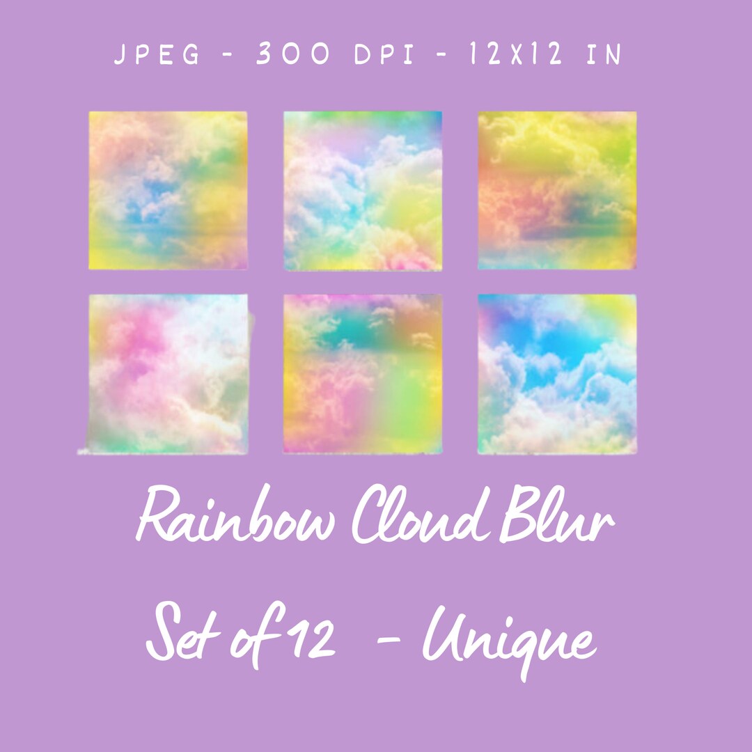 Cloud Digital Papers L Rainbow L Cloud Blur L 300 DPI - Etsy