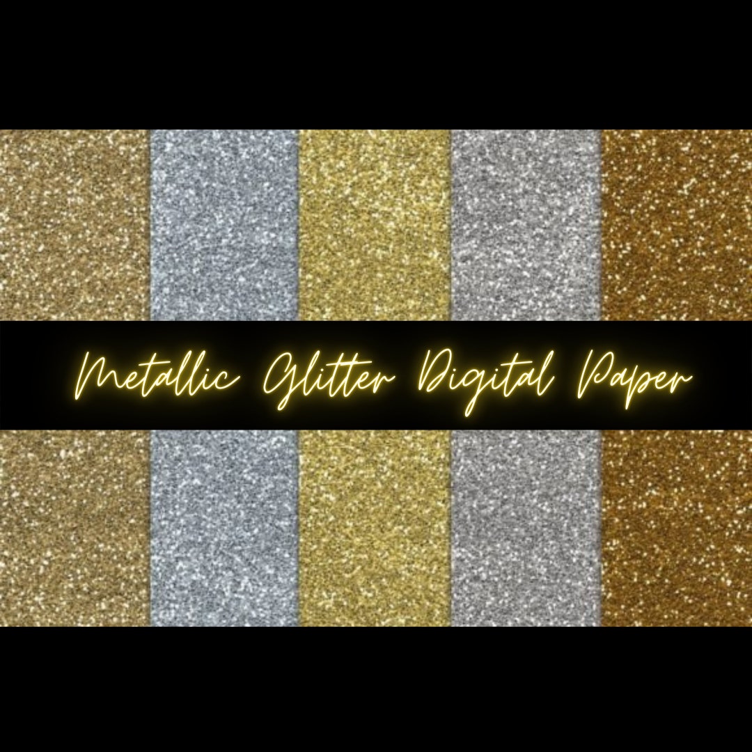 Metallic Glitter Digital Papers - Etsy