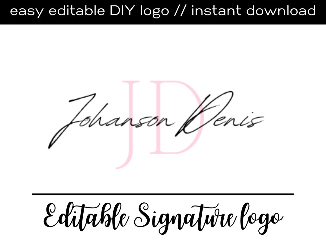 Editable Signature Logo, Editable Premade Logo Design, Modern Logo ...