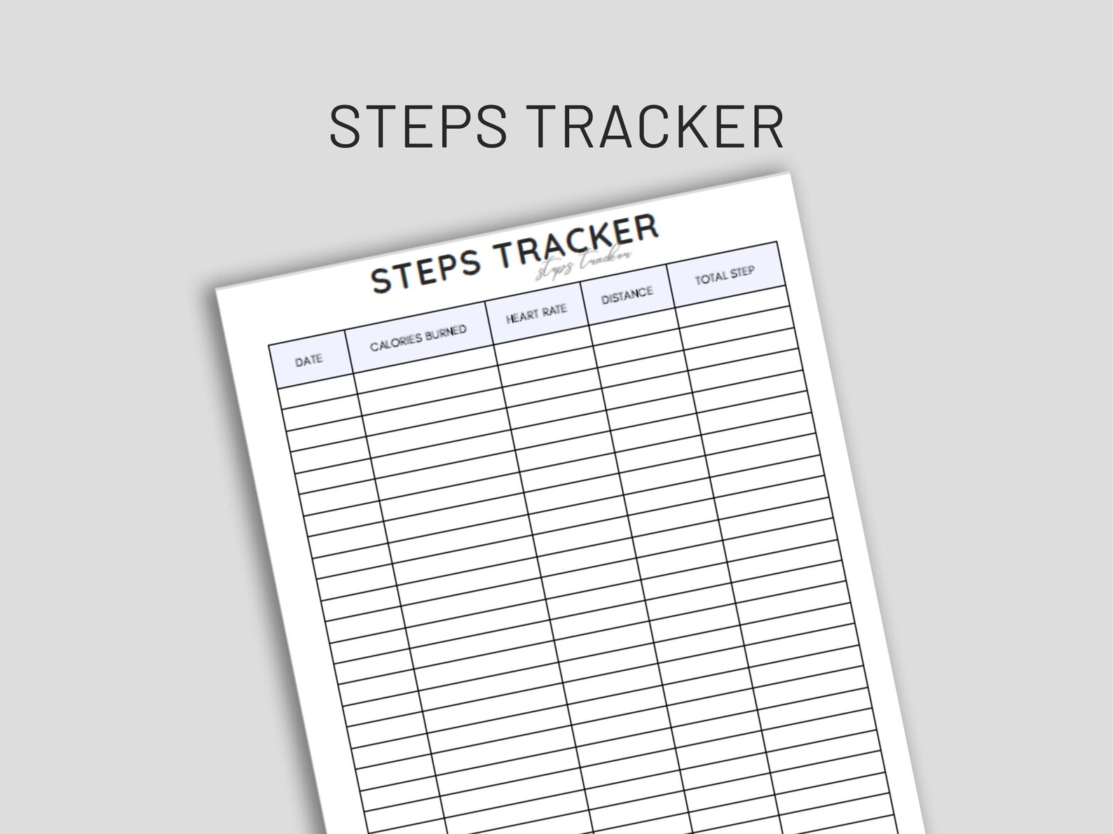 Printable STEP TRACKER Monthly Step Challenge Fitness - Etsy