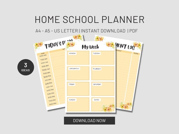 Mini Homeschool Planner Printable Weekly Plan Assignment - Etsy