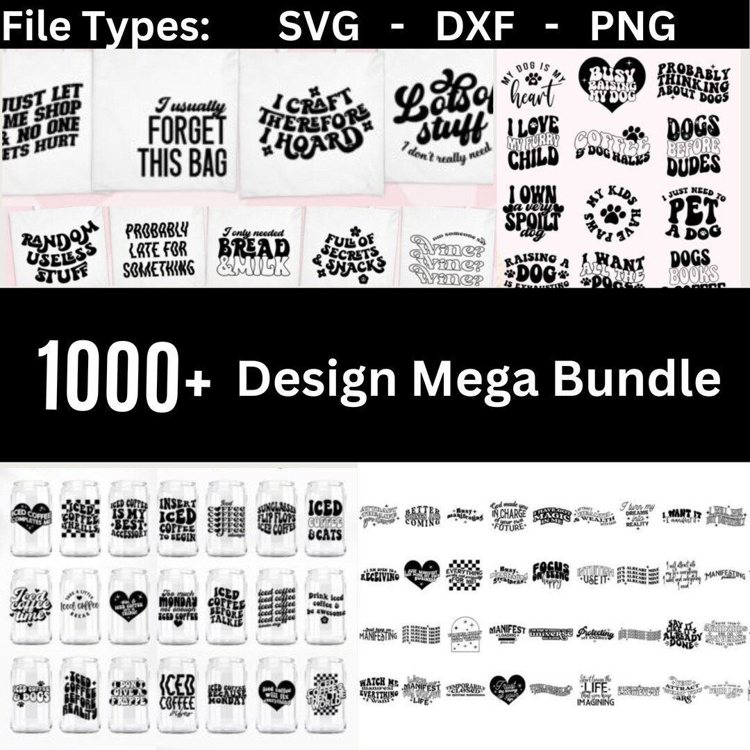 Mega SVG Bundle L T Shirt Designs L SVG L Svg Files for Cricut L ...