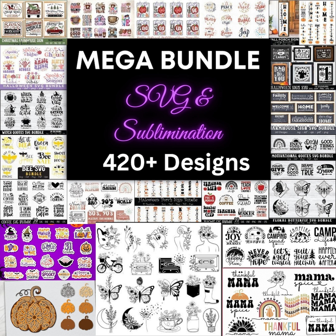 MEGA SVG & Sublimation Bundle L L Cricut L Digital Cut Files L ...