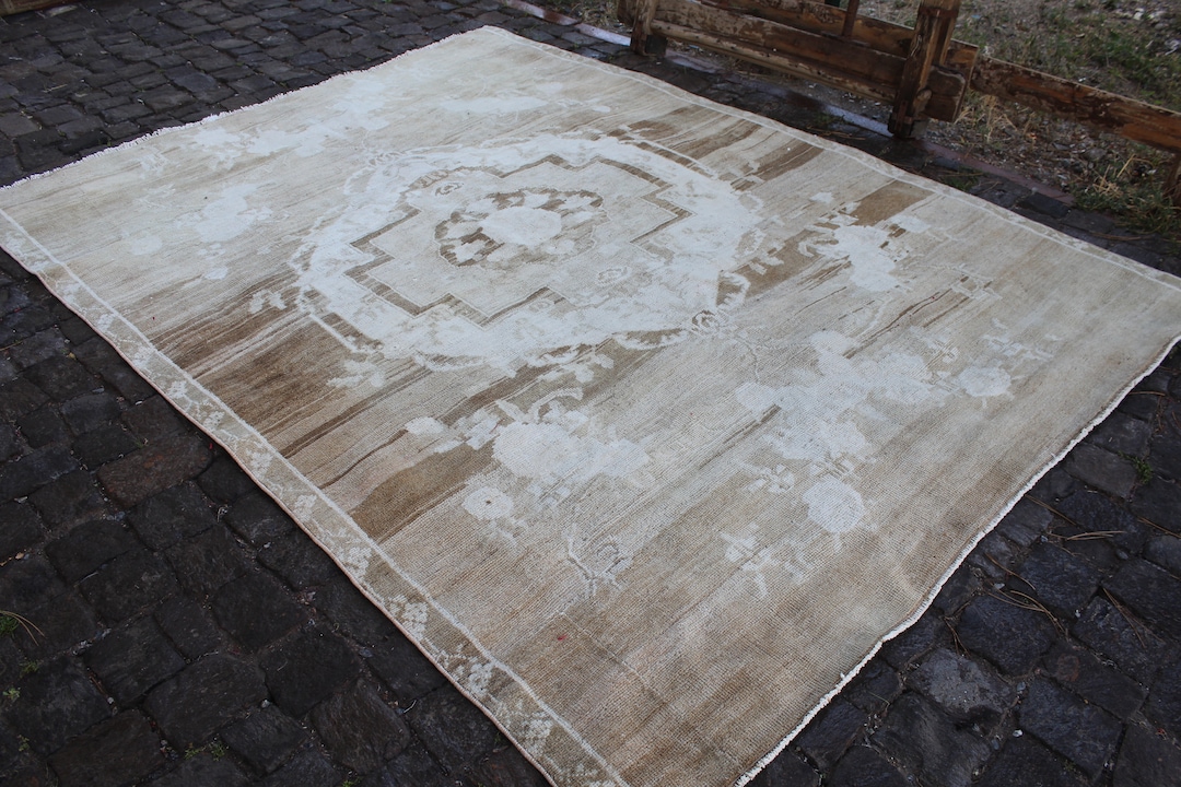 Neutral Vintage Rug Rugs for Living Room Turkish Large Rug - Etsy